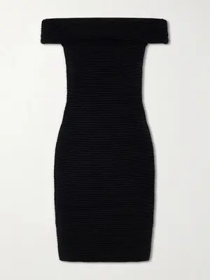 Magda Butrym Off-the-shoulder Knitted Midi Dress - Black