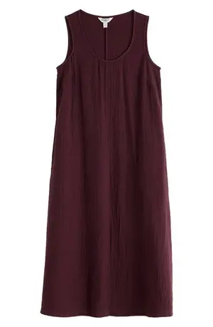 SEASALT CORNWALL Sleeveless Organic Cotton Midi Dress - Cacao