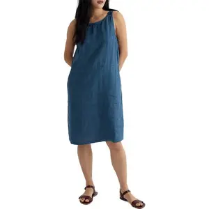 SEASALT CORNWALL Salt Weave Linen Pinafore Dress - Dusk