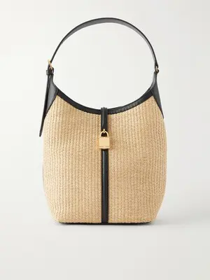 DEMELLIER The Siena Raffia Shoulder Bag With Leather Trim