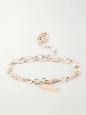 Alexander McQueen Pavé Skull Crystal-embellished -tone Cubic Zirconia Bracelet