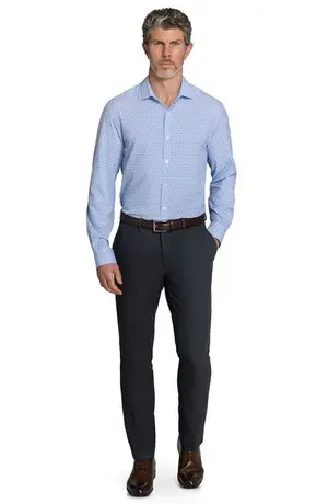W.R.K Fain Floral Performance Dress Shirt - White/blue