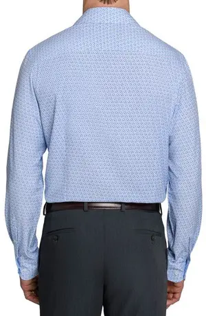W.R.K Faint Floral Performance Dress Shirt - White/blue
