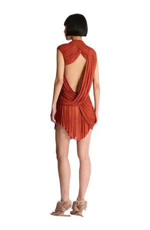 Balmain Draped Flowing Jersey Dress