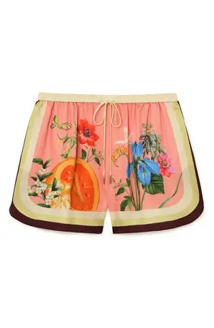 REISS Milos Print Tie Waist Shorts