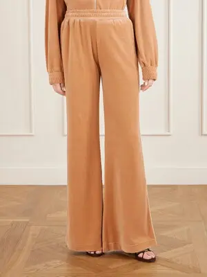 Chloé Wide-leg Cotton-blend Velvet Pants