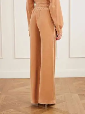 Chloé Wide-leg Cotton-blend Velvet Pants