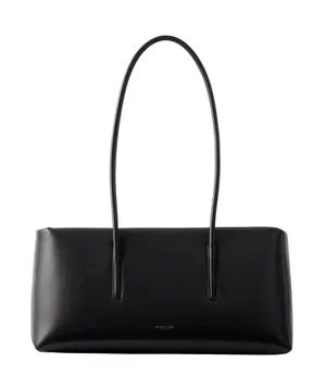 DEMELLIER The Stockholm Full Grain Leather Shoulder Bag - Black