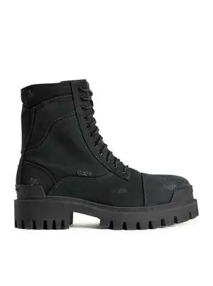 Balenciaga Combat Strike Boots - Black