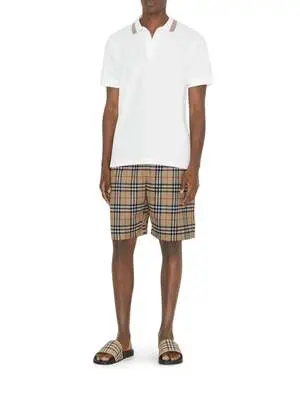 Burberry Checked Slip-on Sandals - Cream