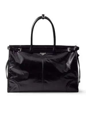 Prada Bonnie Leather Shopping Bag - Black