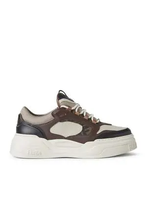 Fendi Force Leather Lace-up Sneakers - Multicolor