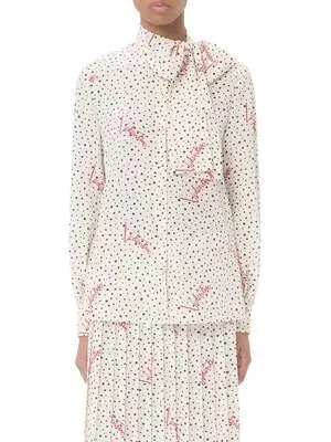 Valentino Garavani Silk Crepe De Chine Polka Dot Shirt - Multicolor