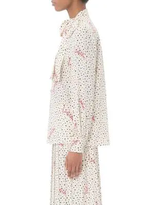 Valentino Garavani Silk Crepe De Chine Polka Dot Shirt - Multicolor