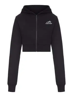 Balenciaga Cocoon Techwear Full Zip Sweatshirt - Black