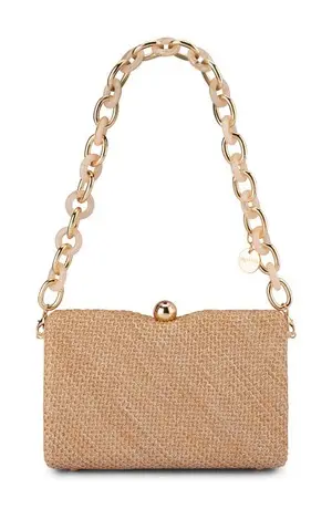 OLGA BERG Birdie Woven Clutch - Natural