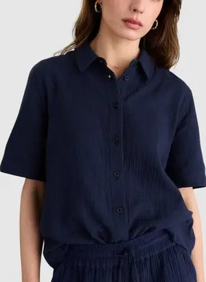 BAUKJEN Mahalia Relaxed Cheesecloth Shirt