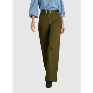 BAUKJEN Robyn Denim Wide-leg Stretch Jeans - Dark Olive