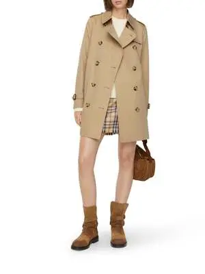 Burberry Heritage Kensington Short Trench Coat - Multicolor