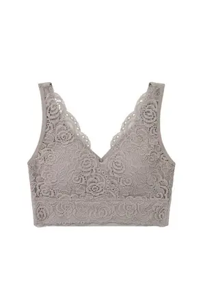 BRABAR Soft Reversible V Lace Bralette - Ash