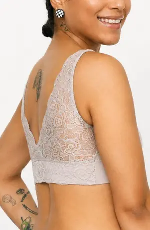 BRABAR Soft Reversible V Lace Bralette - Ash