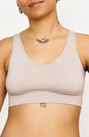 BRABAR Soft Reversible V Lace Bralette - Ash
