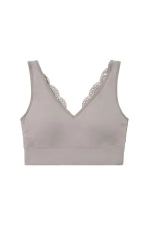 BRABAR Soft Reversible V Lace Bralette - Ash