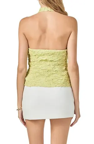 Endless Rose Textured Halter Top With Cutout And Open Back