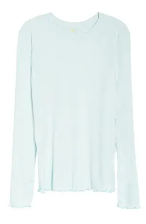 Zella Lettuce Edge Long Sleeve Rib T-shirt