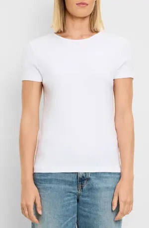 Michael Stars Haley Fine Bonded Cotton T-shirt - White