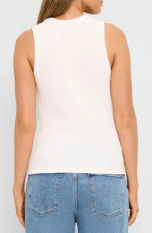 Michael Stars Brynn Scoop Neck Muscle Tank - Chalk