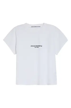 Alexander Wang Shrunken Cotton Logo T-shirt - White