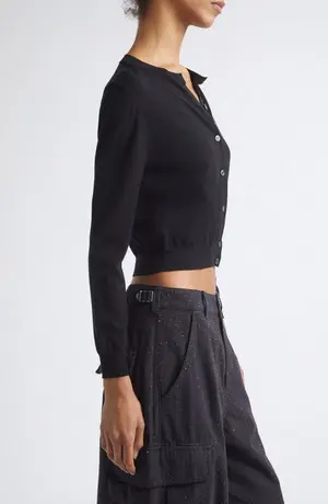 Alexander Wang Hotfix Logo Shrunken Cardigan