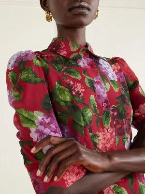 Carolina Herrera Floral-print Silk-chiffon Blouse