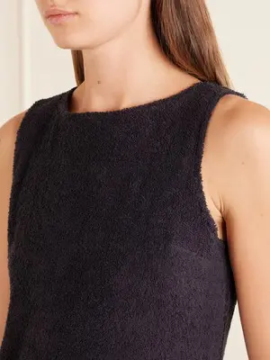 Cap D'antibes Cap D’antibes Aurelia Tasseled Cotton-terry Midi Dress - Black