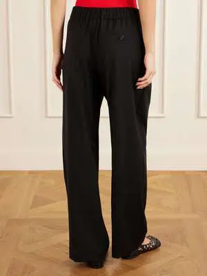Loewe Pleated Wool Mid-rise Straight-leg Pants