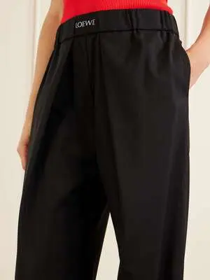 Loewe Pleated Wool Mid-rise Straight-leg Pants