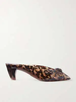 Chloé Ruched Leopard-print Tpu Mules