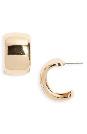 OPEN EDIT Band Huggie Hoop Earrings - Gold