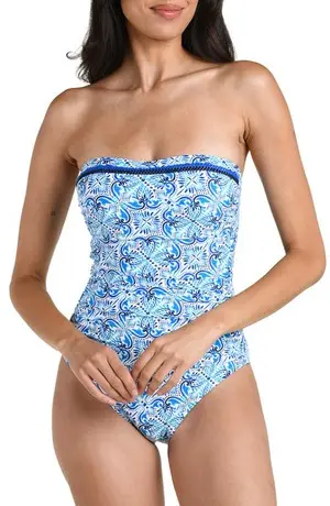 La Blanca Costa Azul Cutout Bandeau One-piece Swimsuit - Blue
