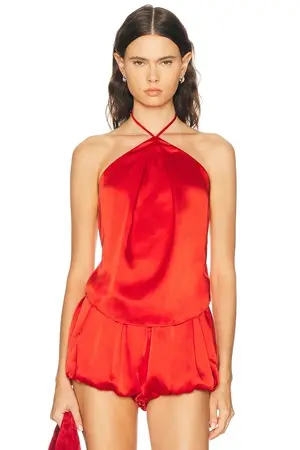 SEROYA Beckham Tank In Red - Geranium