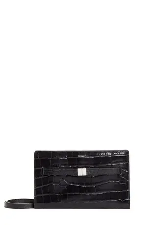 TOTEME Belted Croc Embossed Leather Crossbody Bag