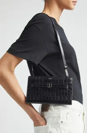 TOTEME Belted Croc Embossed Leather Crossbody Bag