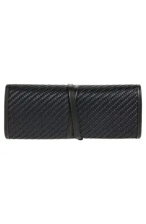LIFFNER Belted Raffia Clutch