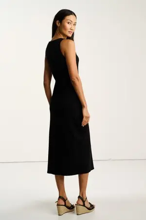 Lisa Todd Ribbed Maxi Dress With Contrast Placket
