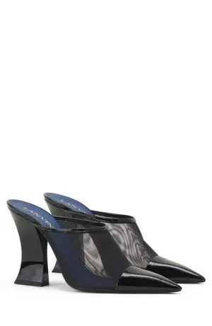 LANVIN Nocturne Mule In Mesh And Patent Leather