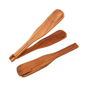 BE HOME Teak Whale Flip Tongs