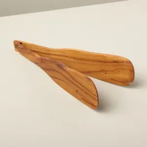BE HOME Teak Whale Flip Tongs