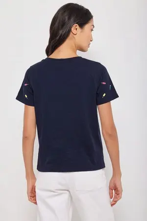 Lisa Todd Full Of Flavor Cotton Tee - Navy