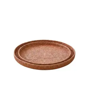 BE HOME Hydra Woven Seagrass Trayset Of 2 - Rose